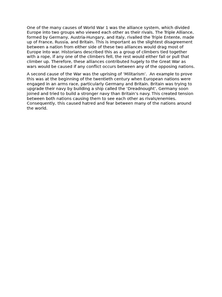 World War 1 Causes | PDF
