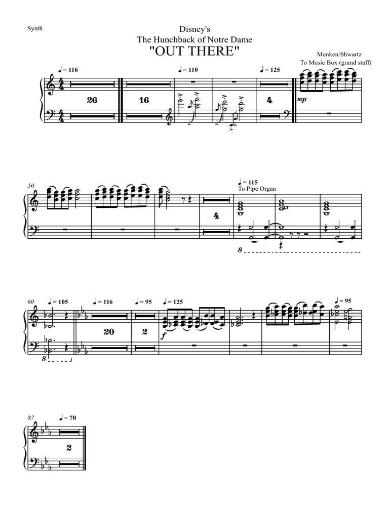 Out There The Hunchback of Notre Dame Synth | PDF | The Walt Disney ...