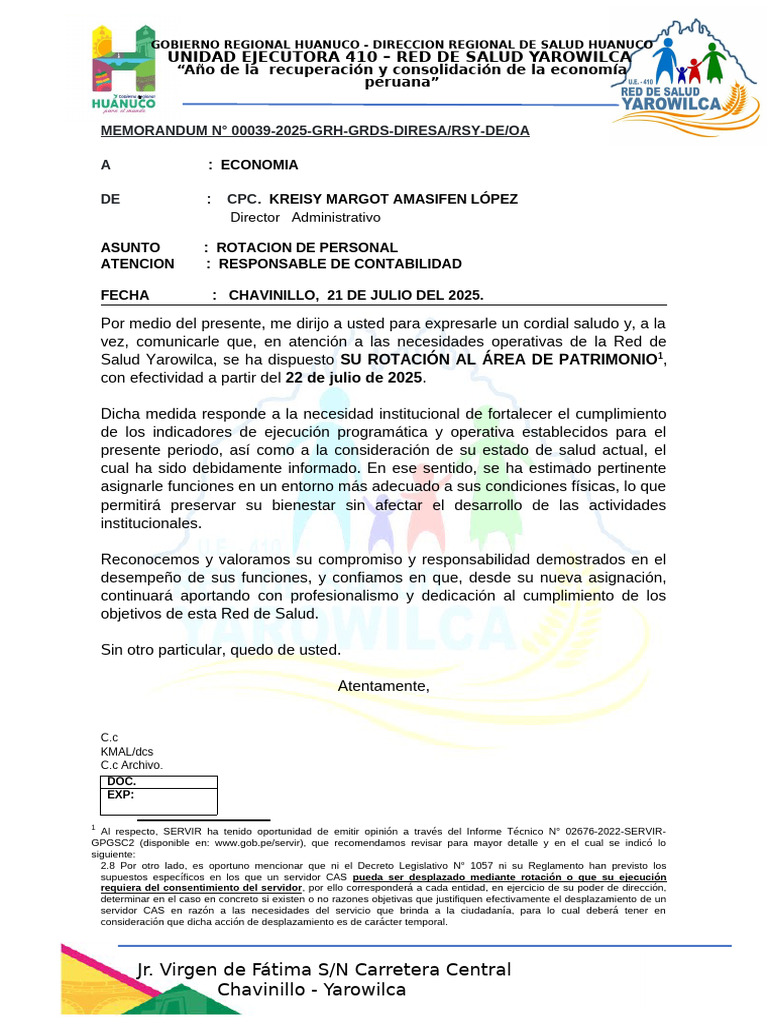 Memorandum N°039 | PDF