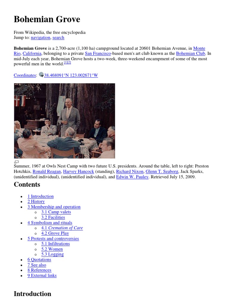 Bohemian Grove: A Private Retreat | PDF