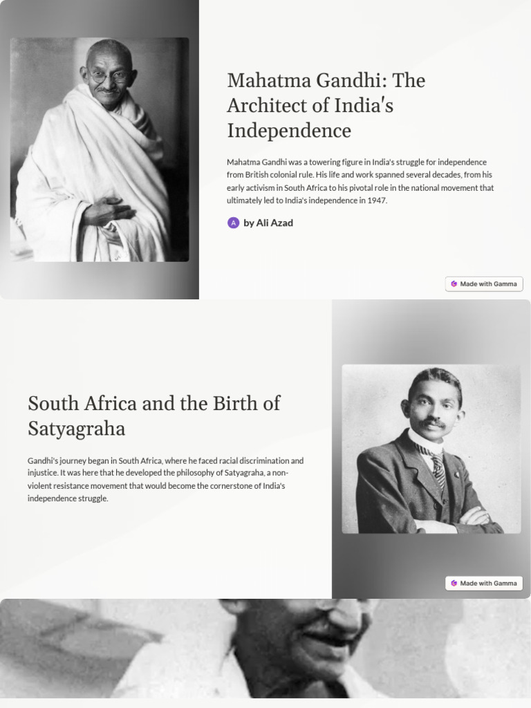 Mahatma Gandhi The Architect of Indias Independence | PDF | Mahatma ...