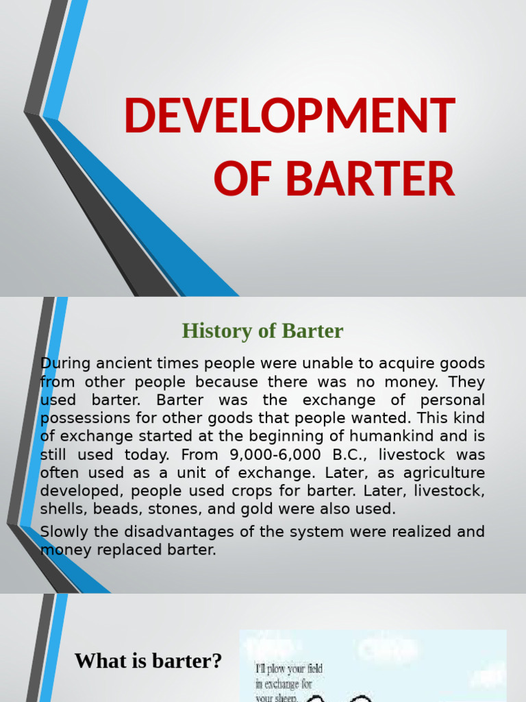 Barter System: History, Advantages, Disadvantages | PDF | Barter | Goods