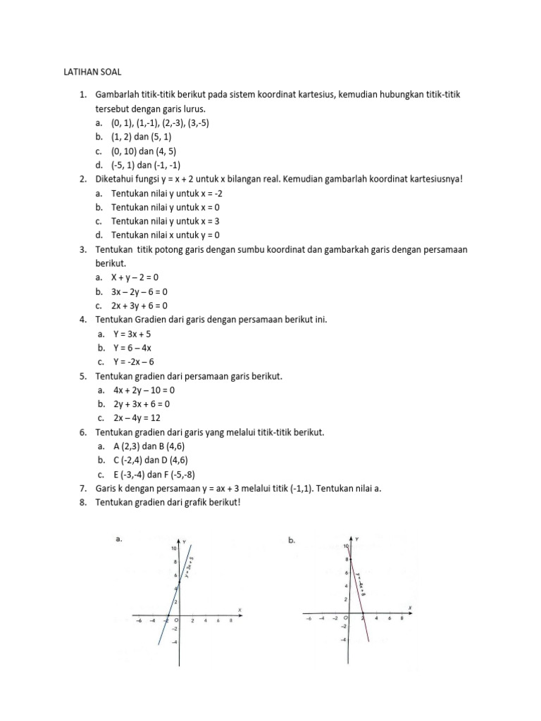 Latihan Soal Koordinat dan Gradien | PDF