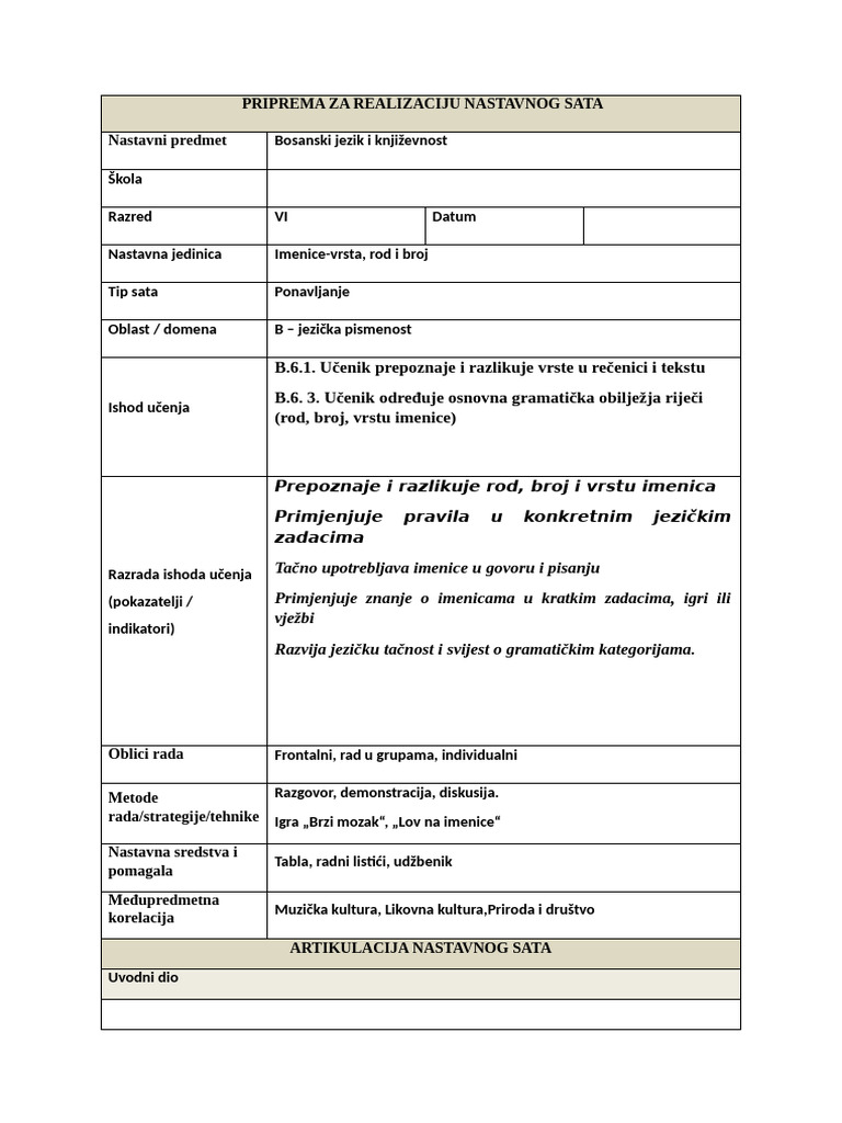 48. Imenice-ponavljanje | PDF