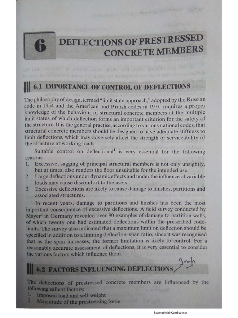 Deflection of Prestressed Concrete | PDF