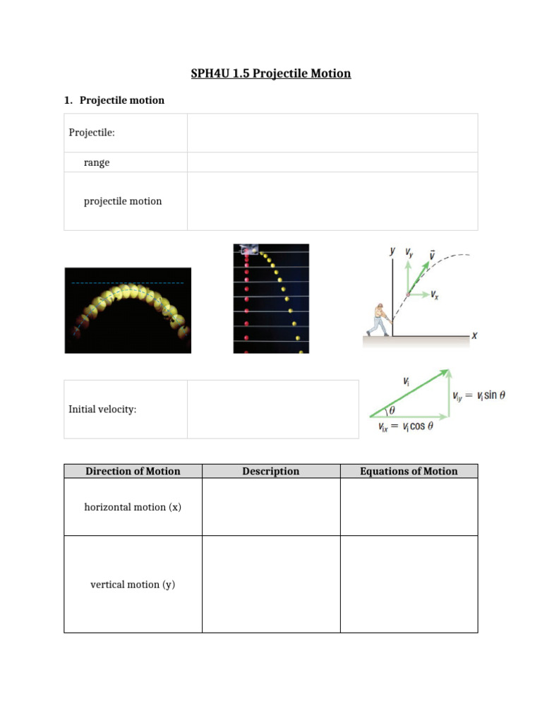 1.5 Projectile Motion | PDF