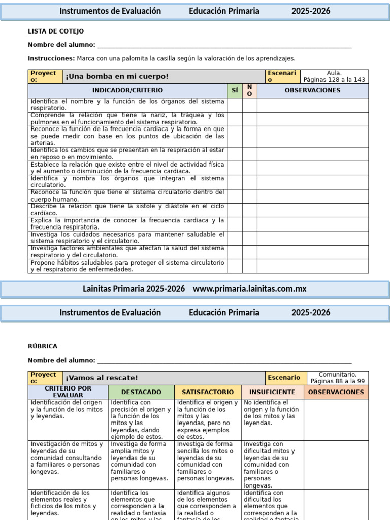 5 Ejanoctubre - Instrumentos de Evaluaci N (2025-2026) | PDF | Sistema reproductivo