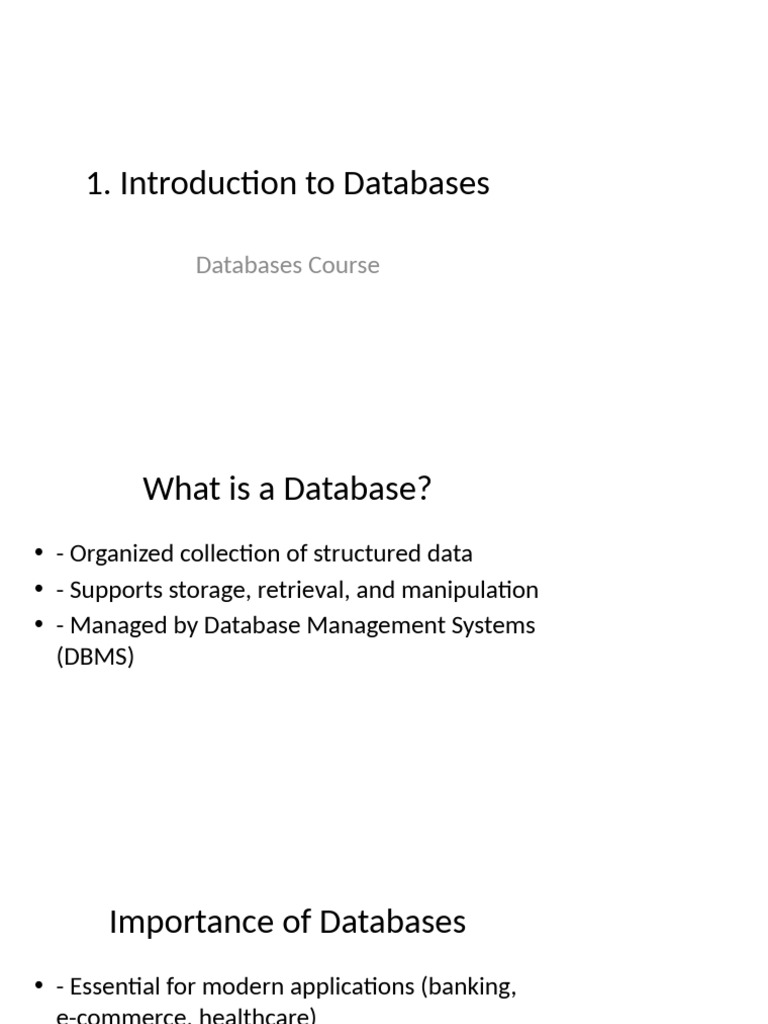 1 Introduction To Databases | PDF