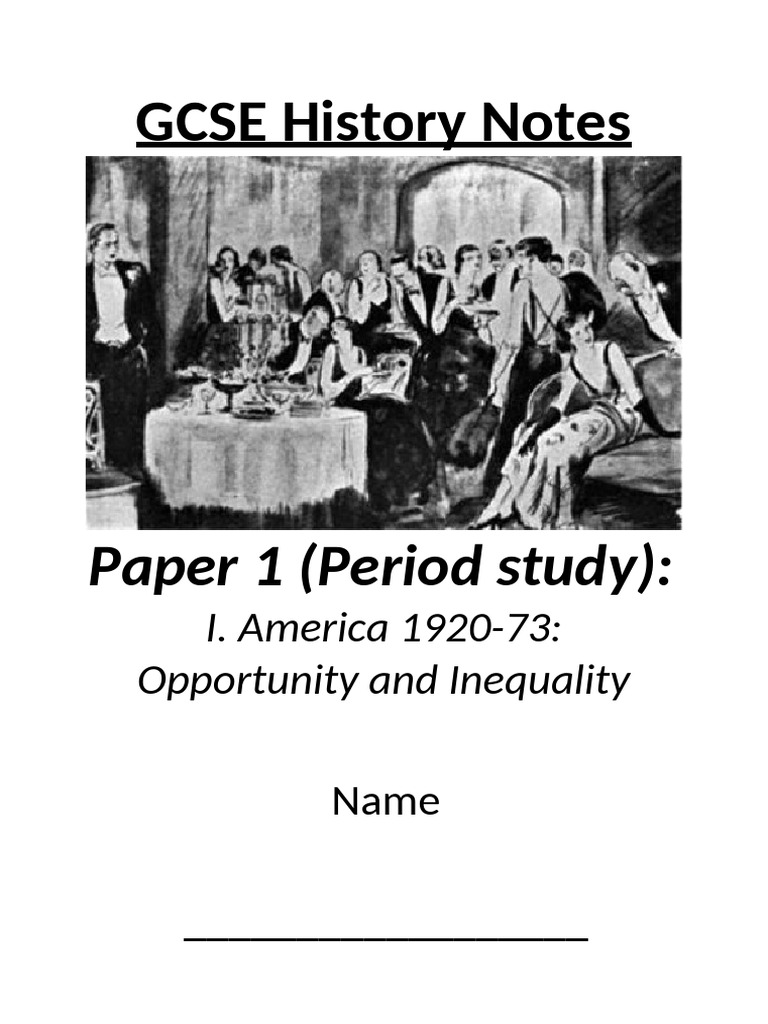 GCSE revision notes - USA 1920-1973 | PDF | Prohibition | United States ...