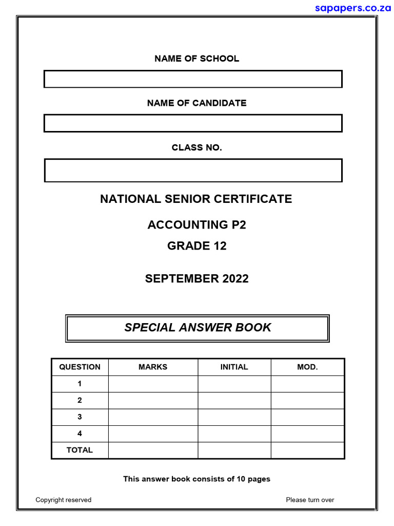 2022 MP Prelim P2 Answer Book | PDF | Debits And Credits | Banks