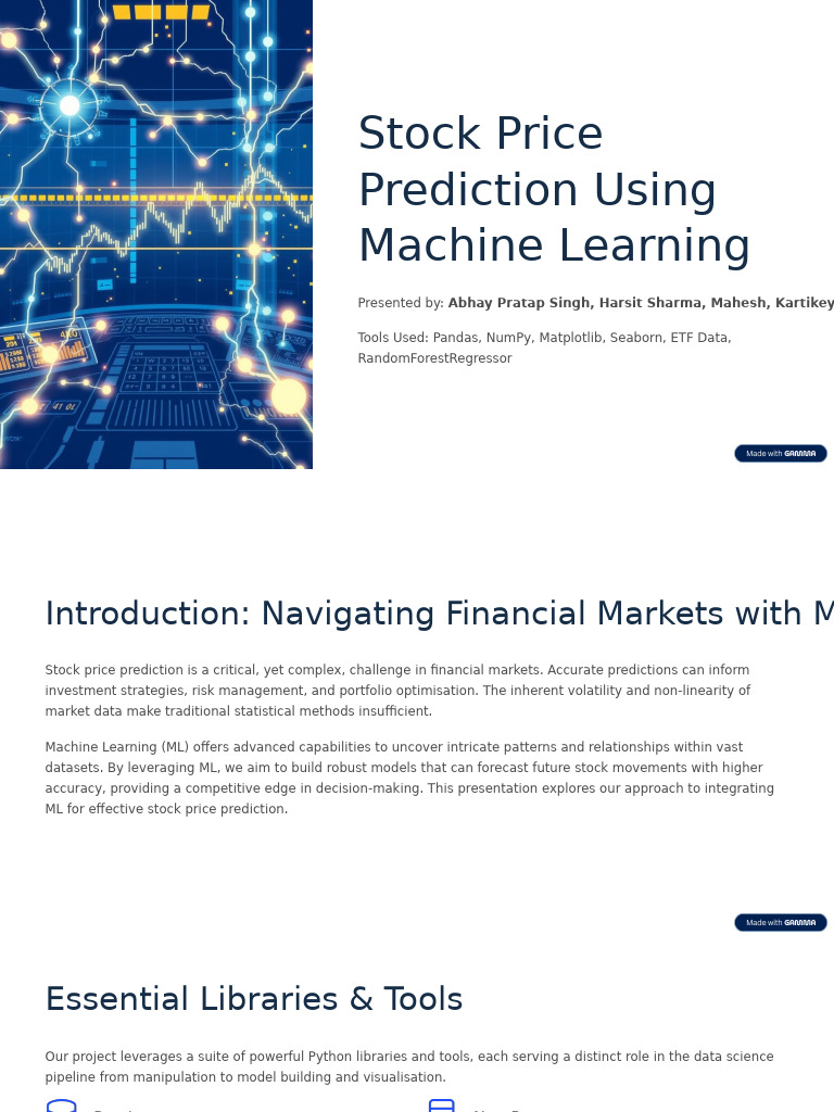 Stock Price Prediction Using Machine Learning 1 | PDF | Mean Squared ...