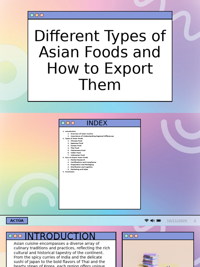 Types of Asian Foods and Export Guide | PDF | Thai Cuisine | Korean Cuisine
