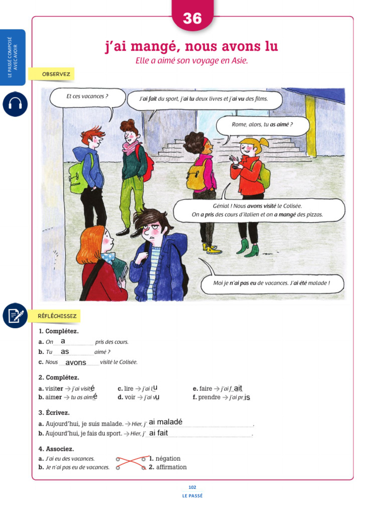 Completed 36-37.Le Passe Compose Avec Etre Et Avoir | PDF | Genre ...