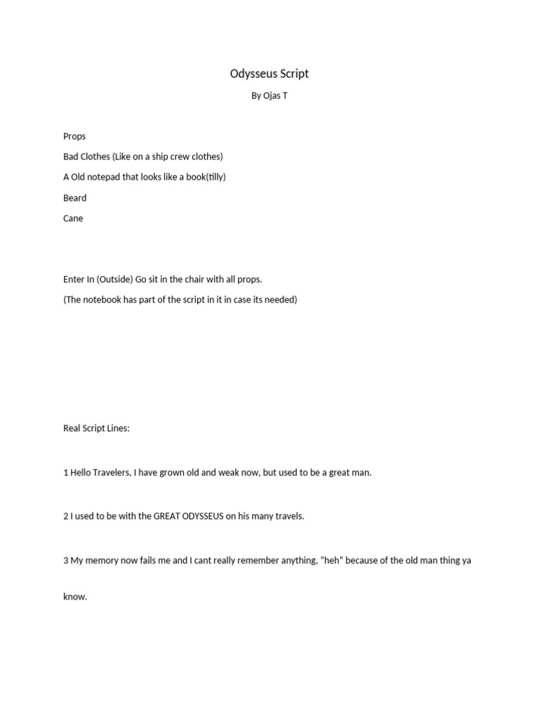 Odysseus Script | PDF