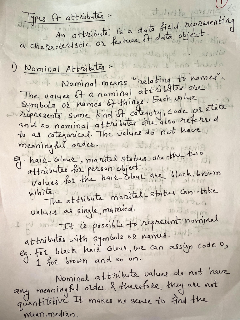 Types of Attributes and Dissimilarity Matrix DWM | PDF