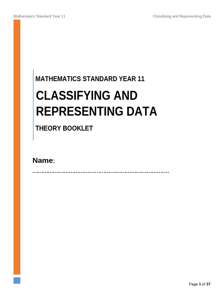 Classifying and Representing Data Theory Booklet | PDF | Sampling (Statistics) | Histogram