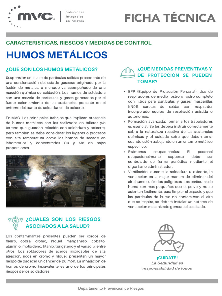B. Ficha Técnica - Riesgo Humos Metálicos | PDF | Soldadura | Construcción