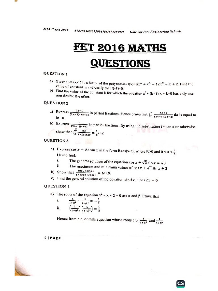 Fet and Cot Papers (1) | PDF
