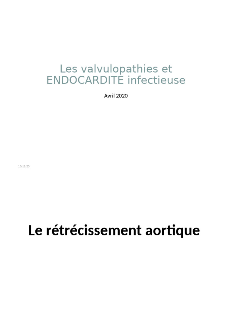 Valvulopathies et rétrécissement aortique | PDF | Insuffisance ...