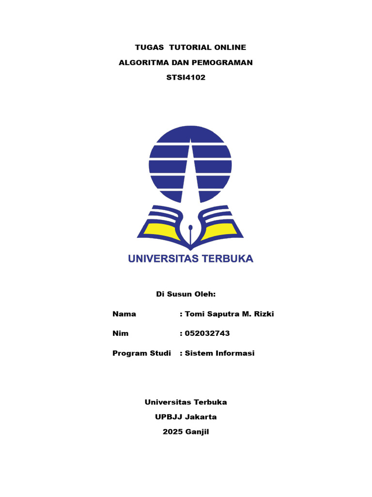 Tugas 1 ALGORITMA DAN PEMOGRAMANN (2) | PDF