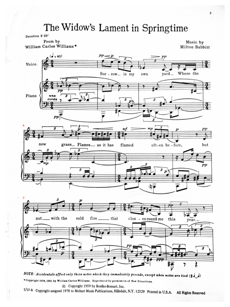Babbitt, Widow's Lament in Springtime | PDF