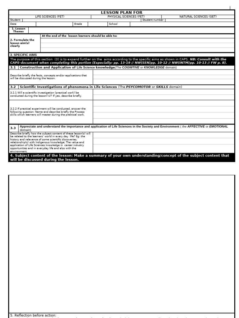 Lesson Plan Form ENG | PDF | Learning | Knowledge