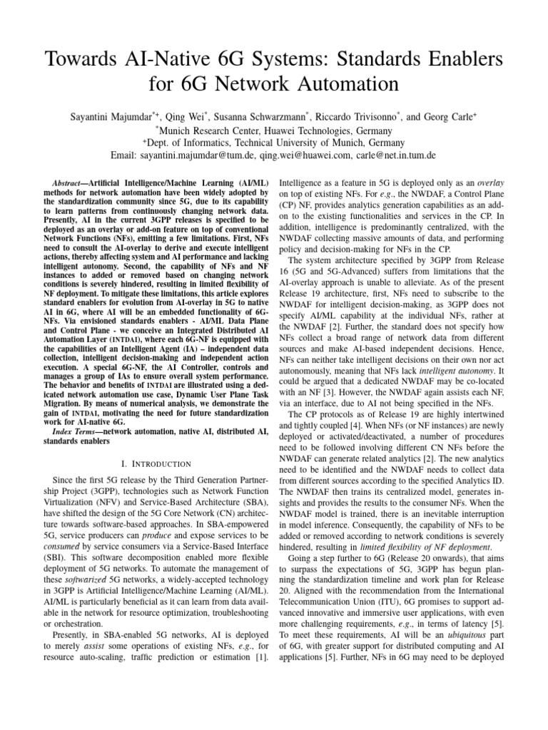 AI-Native Standards for 6G Network Automation | PDF | Artificial ...