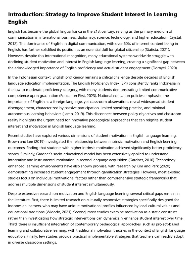 Introduction - Strategy To Improve Student Interest in Learning English ...