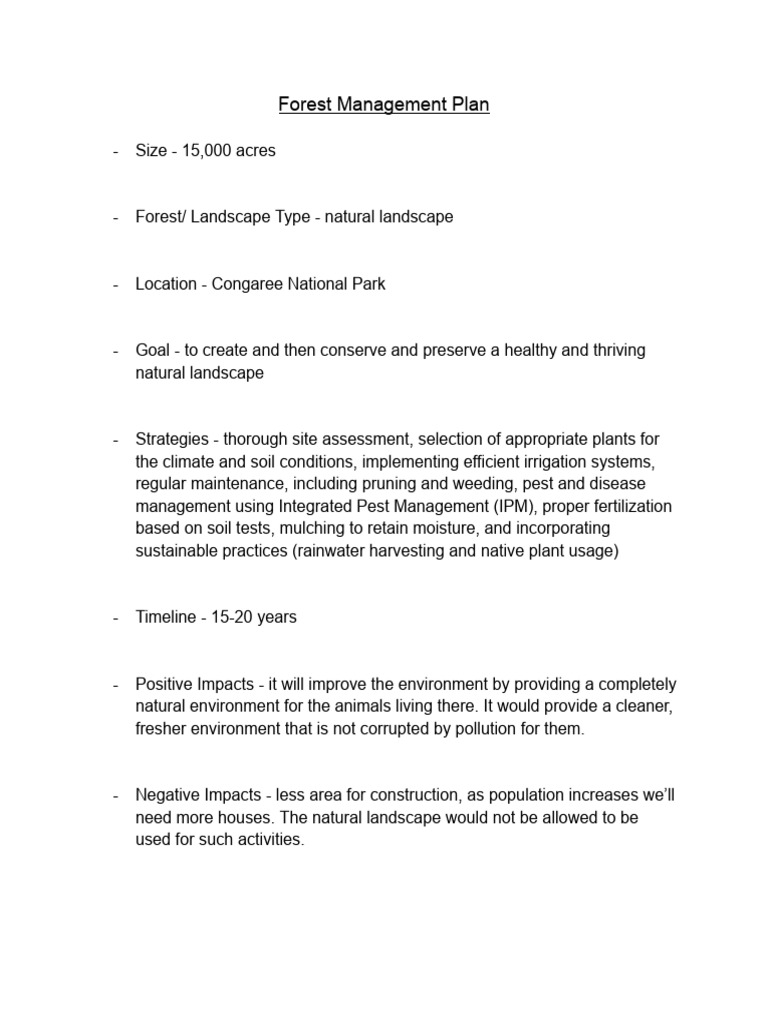 Congaree National Park Forest Management Plan | PDF