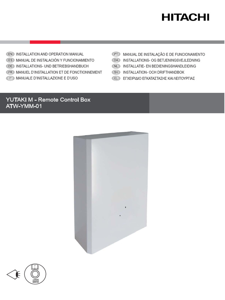 Hitachi Yutaki M-Remote Control Box ATW-YMM-01Manual | PDF