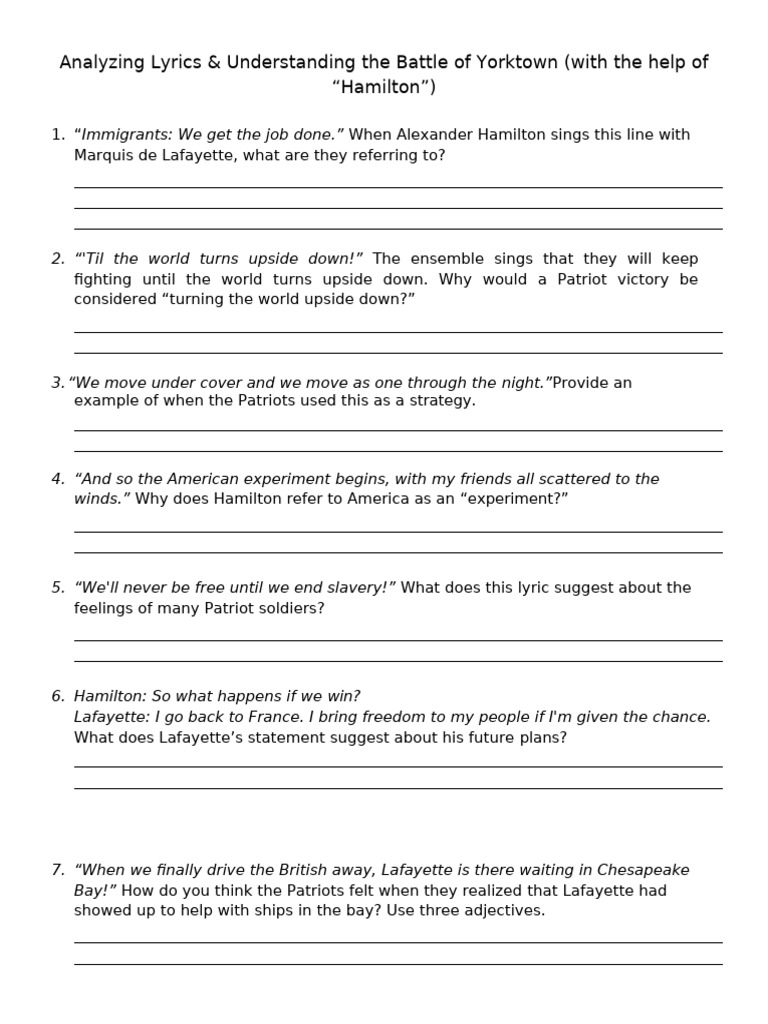 Hamilton - Yorktown | PDF