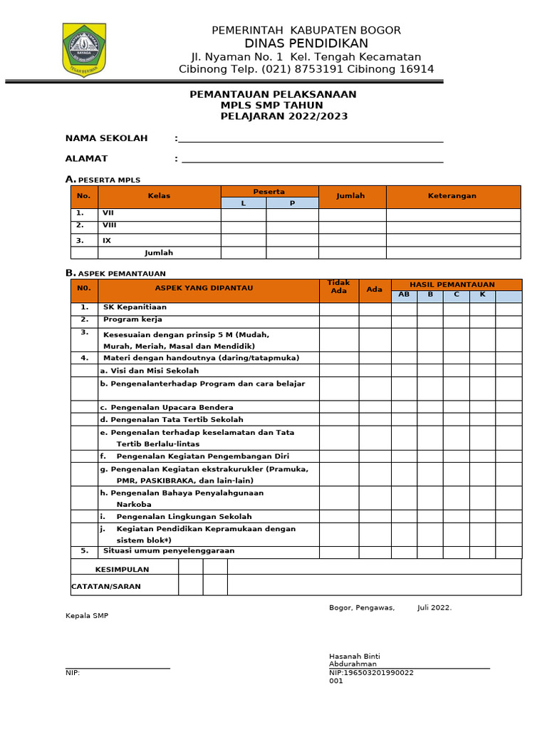 Instrumen MPLS_Edit SMP 2022 | PDF
