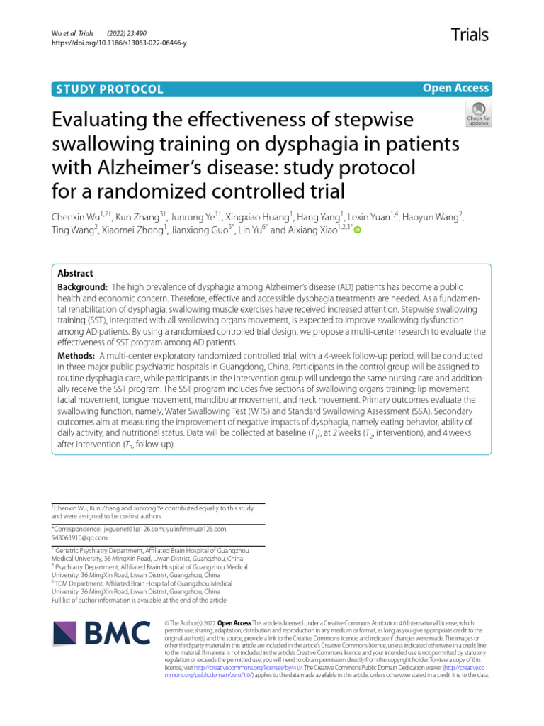 Evaluating The Effectiveness of Stepwise Swallowing Training On ...