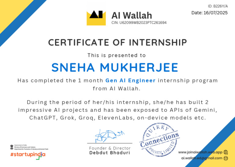 Internship Completion Certificate | PDF