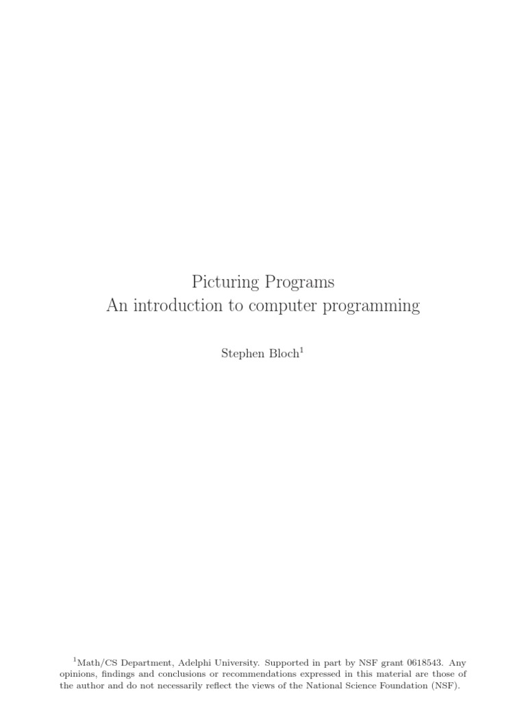 Picturing Programs An Introduction To Computer Programming | PDF ...