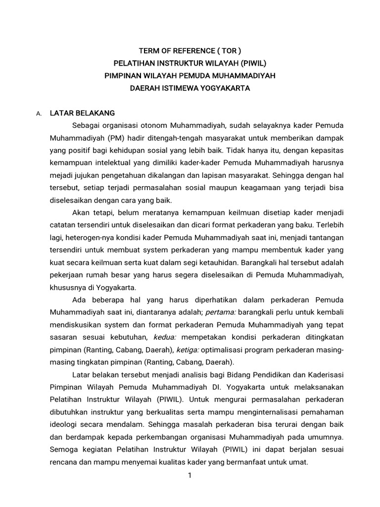 Pelatihan Instruktur Wilayah Pemuda | PDF