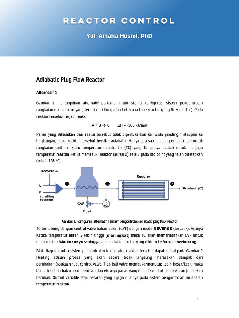 Kontrol Suhu pada Reaktor Aliran Plug Adiabatik | PDF