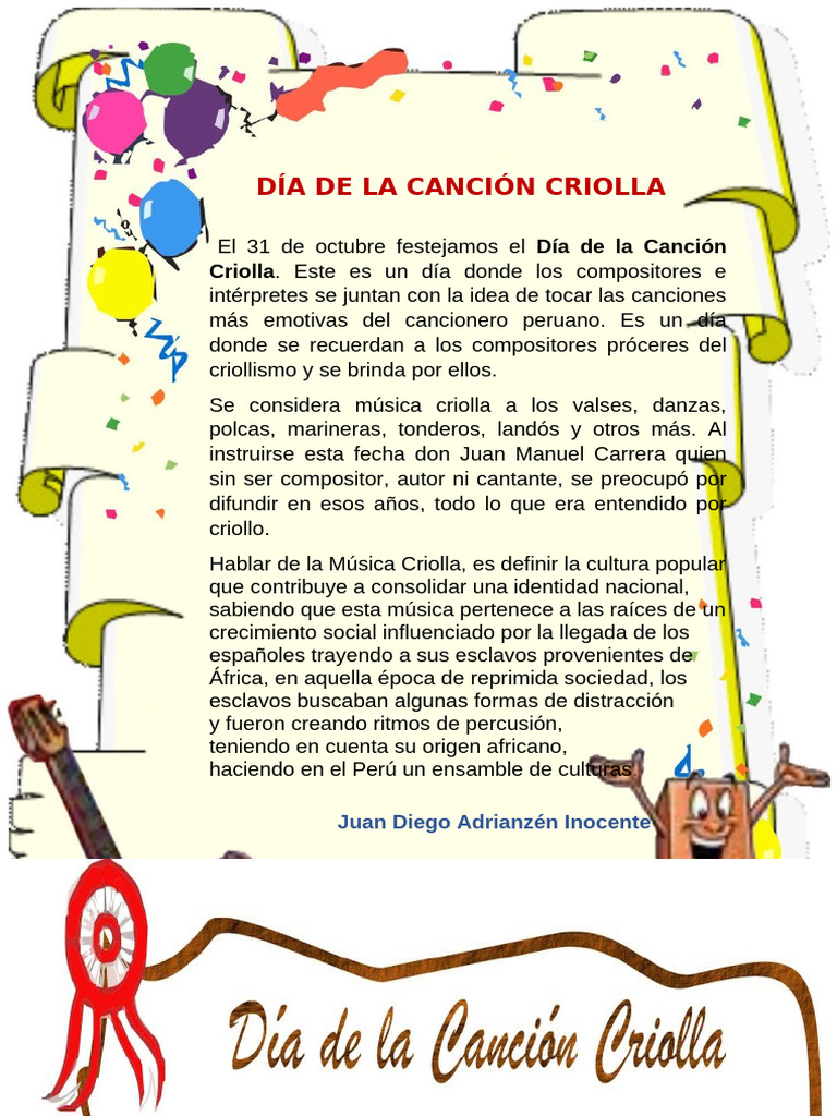 Dia de La Cancion Criolla | PDF