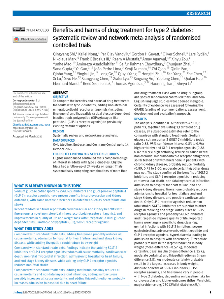 Type 2 Diabetes Drug Treatment Review | PDF | Heart Failure | Diabetes