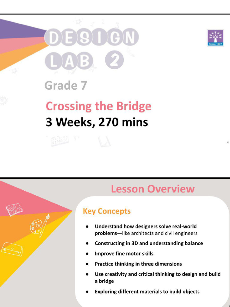 Grade 7 - DESIGN LAB - Crossing The Bridge | PDF