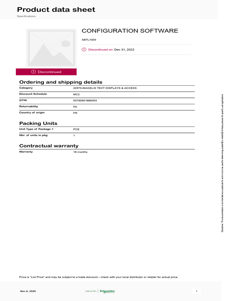 Schneider Electric TeSys T Motor Management System XBTL1000 | PDF