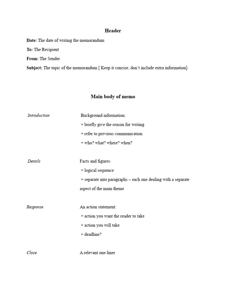 Memo Basic Structure | PDF