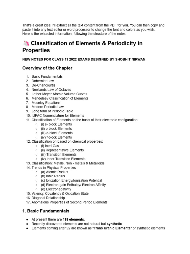 Soo - Extract All The Info From That PDF So I Can ... | PDF | Periodic ...