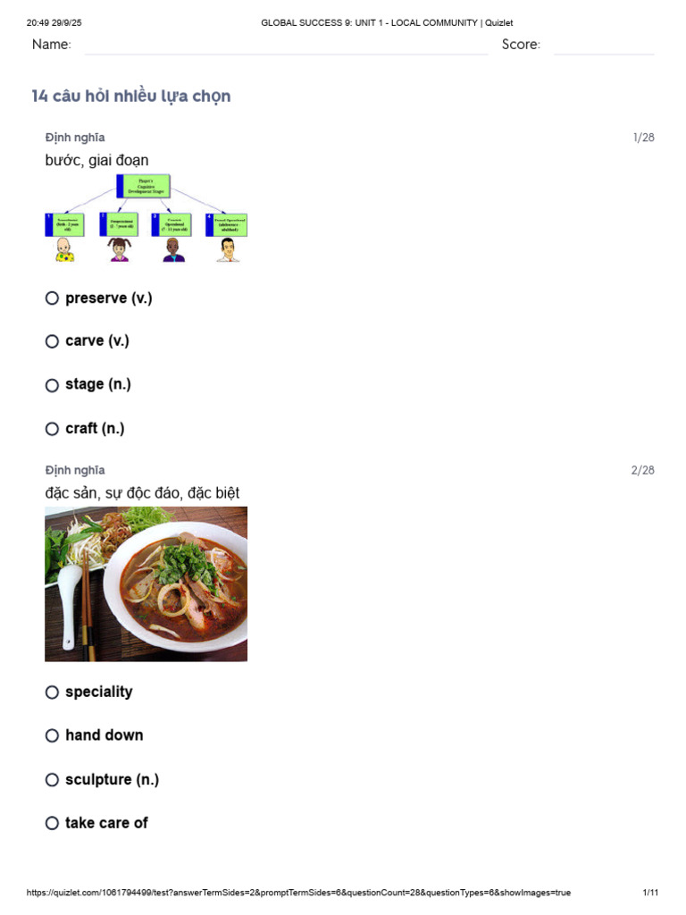 Global Success 9 - Unit 1 - Local Community - Quizlet | PDF