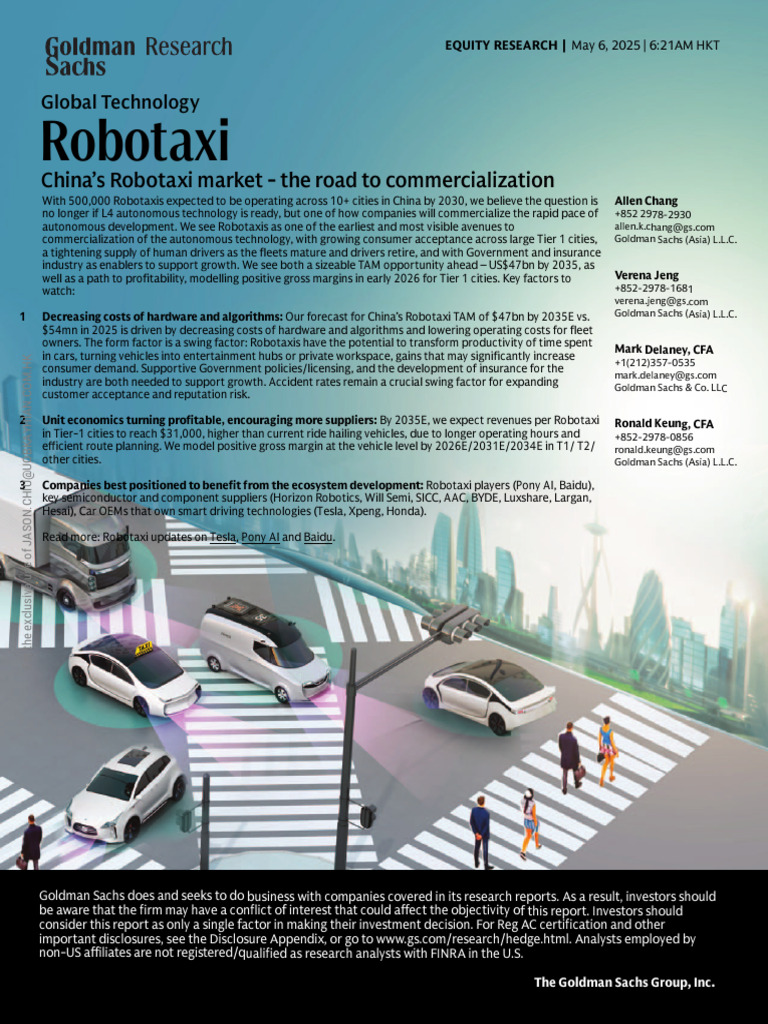 Global Robotaxi - China's Robotaxi Market - The Road To Commercialization | PDF | Integrated ...