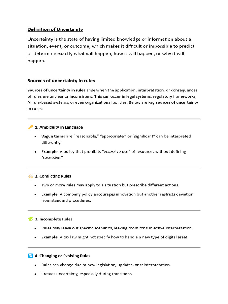 Sources of Uncertainty in Rules | PDF | Uncertainty | Artificial ...