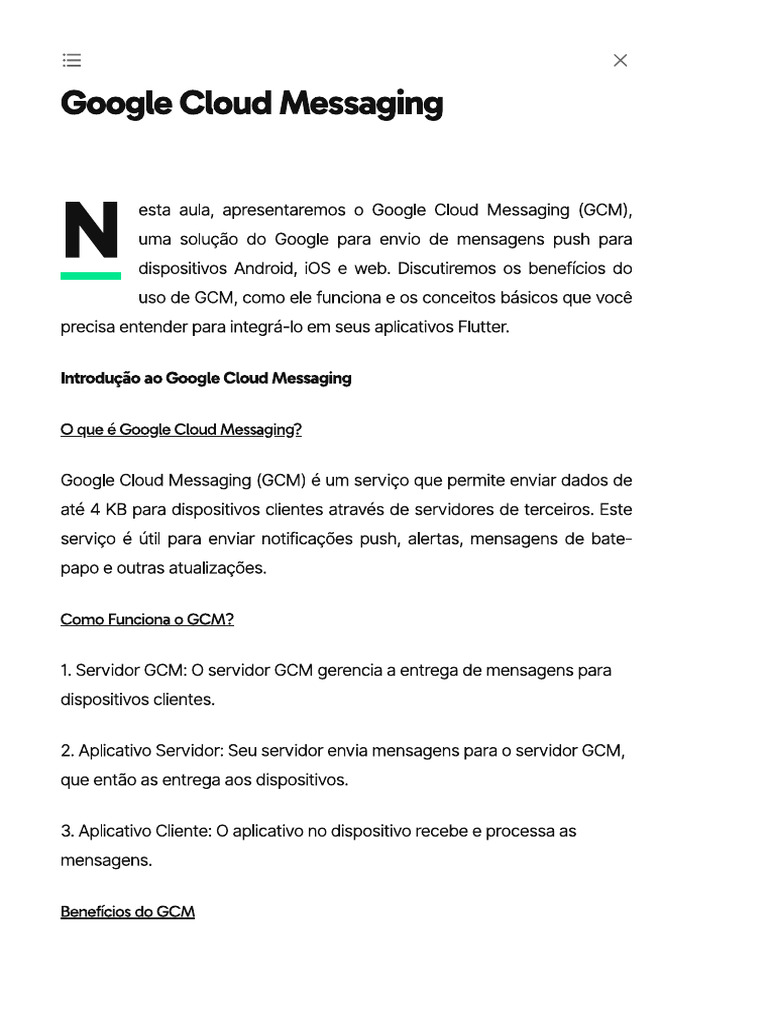 Google Cloud Messaging | PDF
