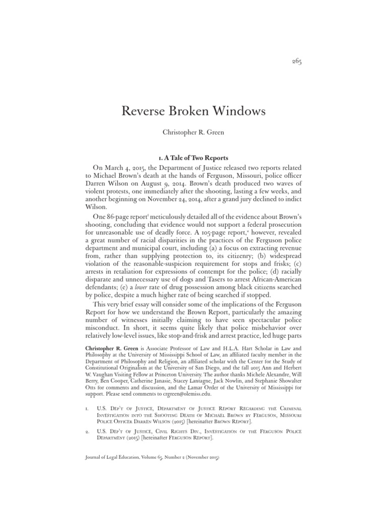 Reverse Broken Window | PDF | Police | Prosecutor
