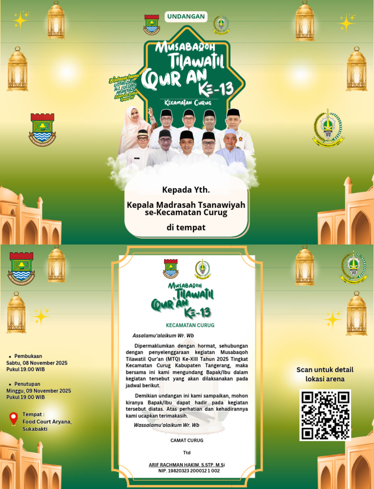 Undangan MTQ Ke-13 Kecamatan Curug | PDF