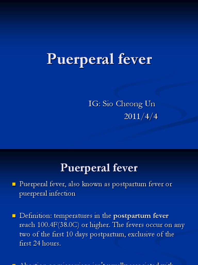 Puerperal Fever | PDF | Postpartum Period | Childbirth